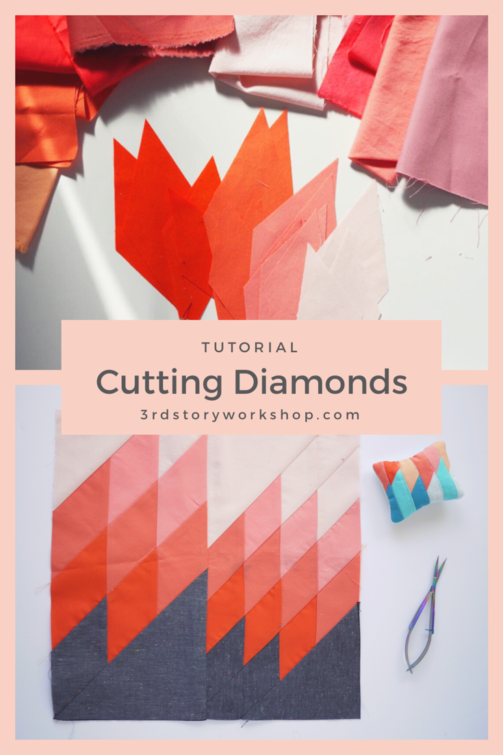 Tutorial: Cutting Fabric Diamonds | 3rd Story Workshop